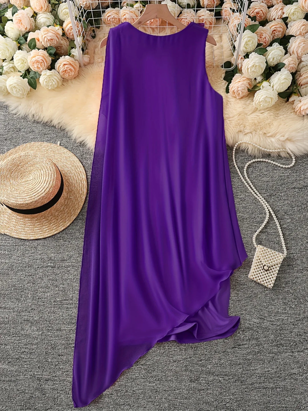 Maren | Elegant Midi Dress With Sleeveless – Morgan & Madison